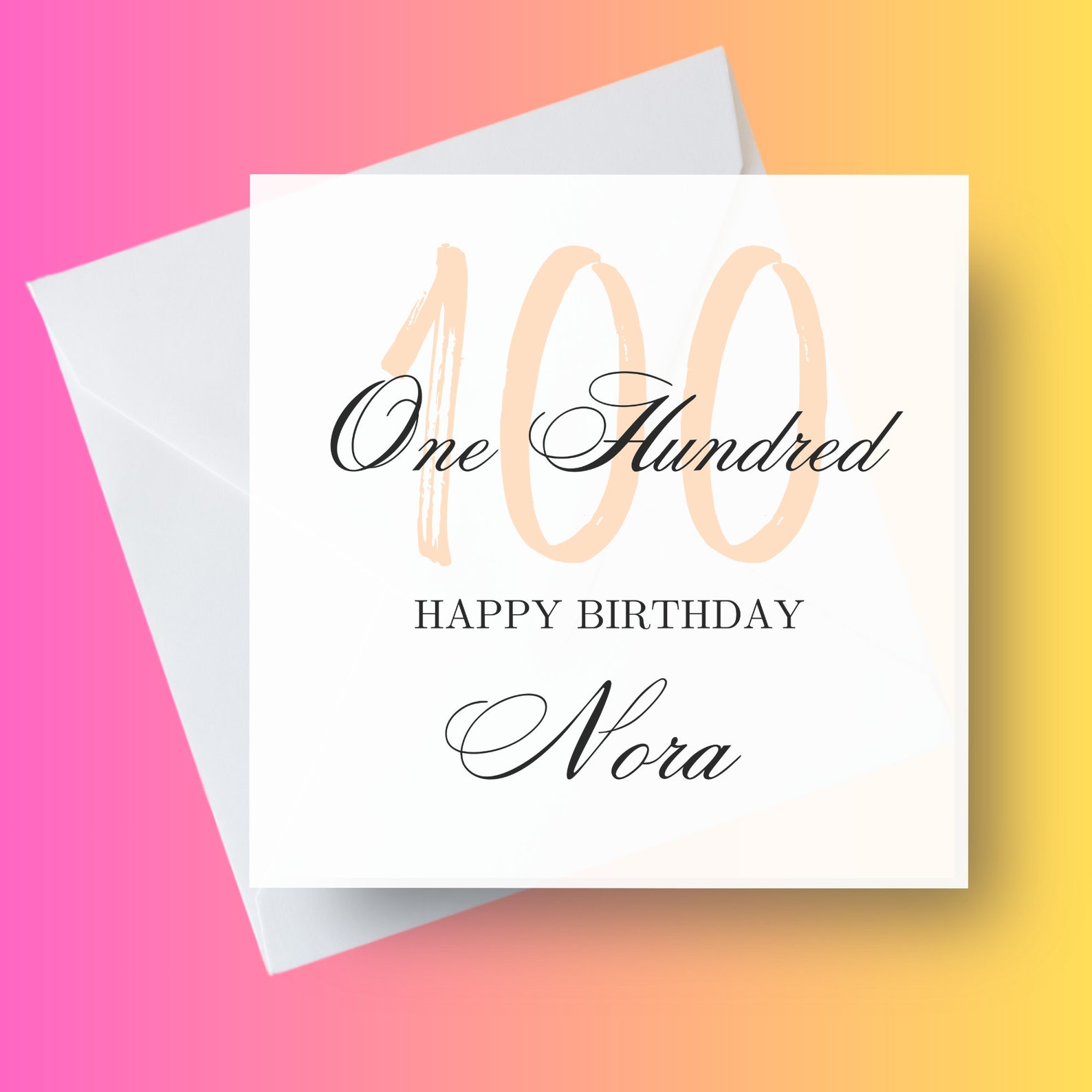 100th Birthday Card, Personalised Number Card, Birthday Cards for Her ...