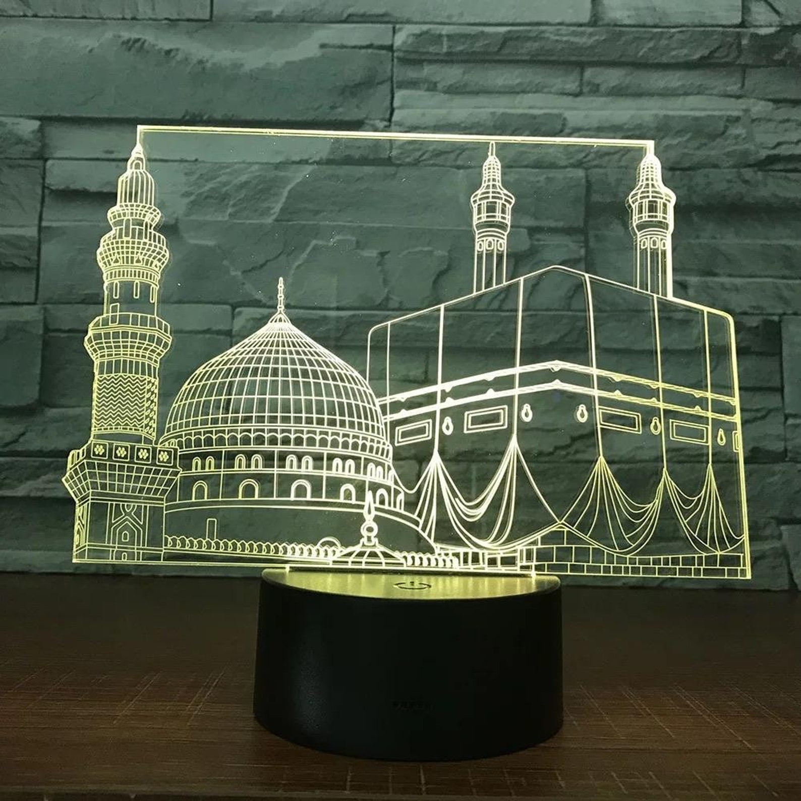 3D LED Light Arabic Design Mecca by LIGHTMEMO Personal Gift - Etsy