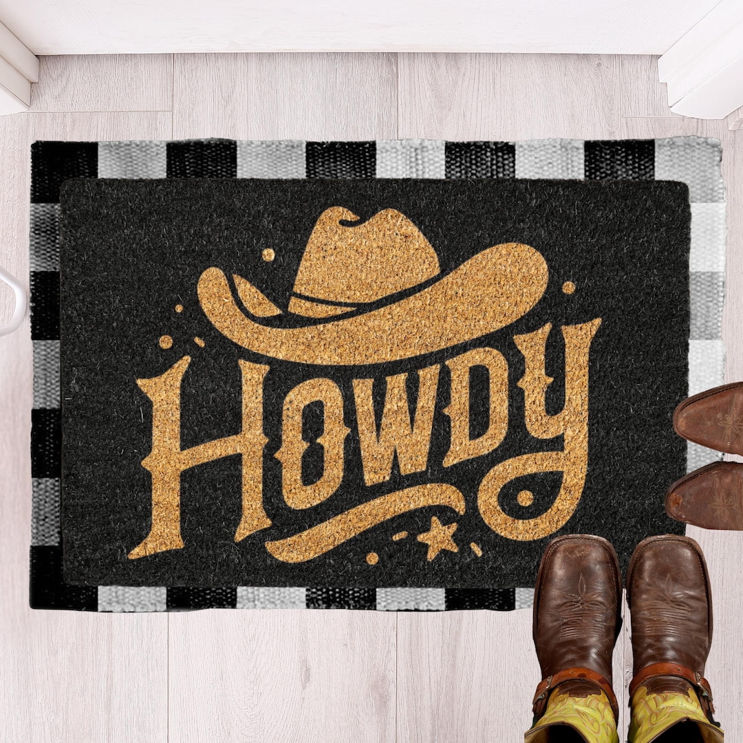 Howdy Welcome Mat Howdy Sign Western Doormat Howdy Doormat Western ...