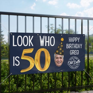 50th Birthday Banner for Men 50th Birthday Decor Large Birthday Banner ...