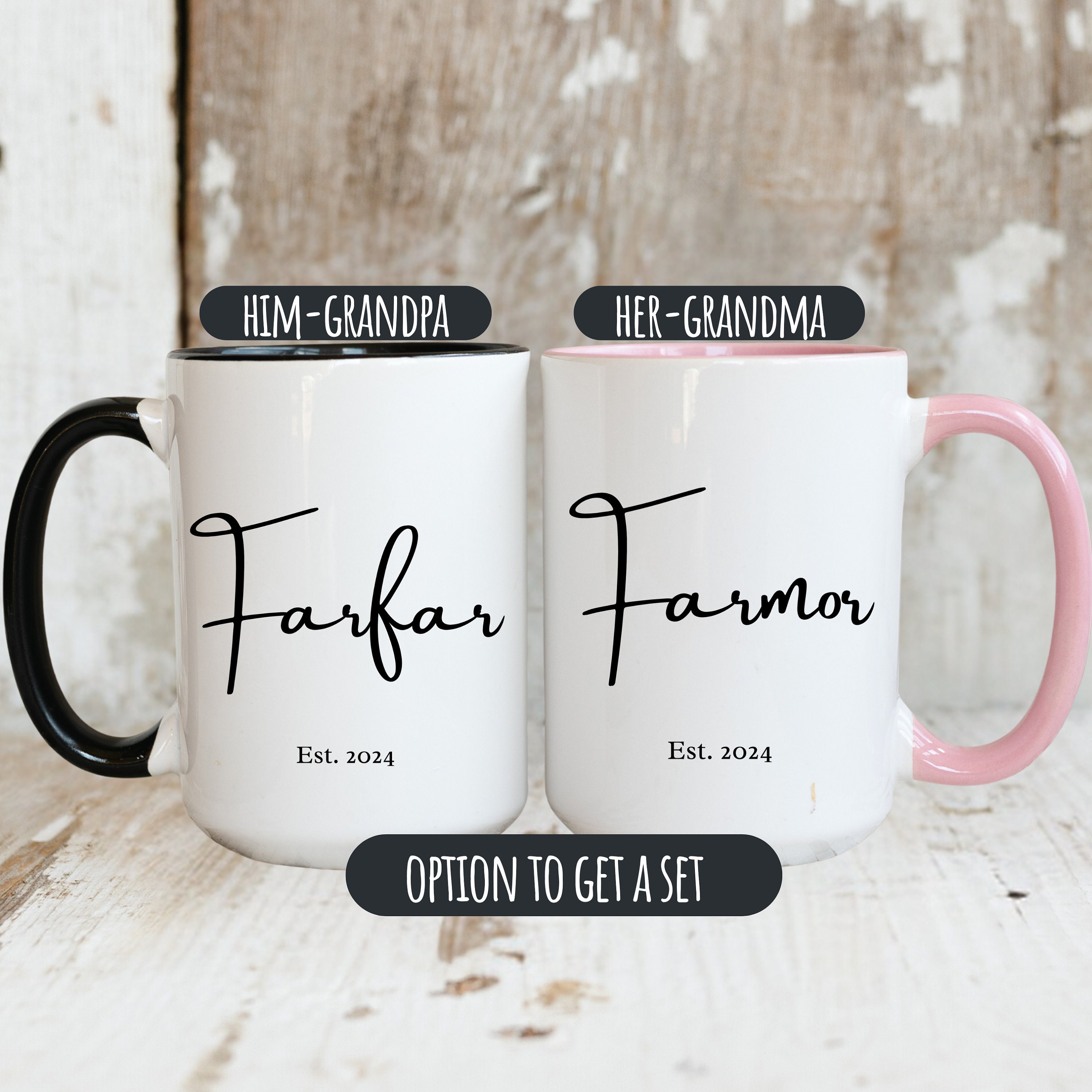 Farfar Gift for Farmor Gift Farmor Pregnancy Reveal to Grandma Gift New ...