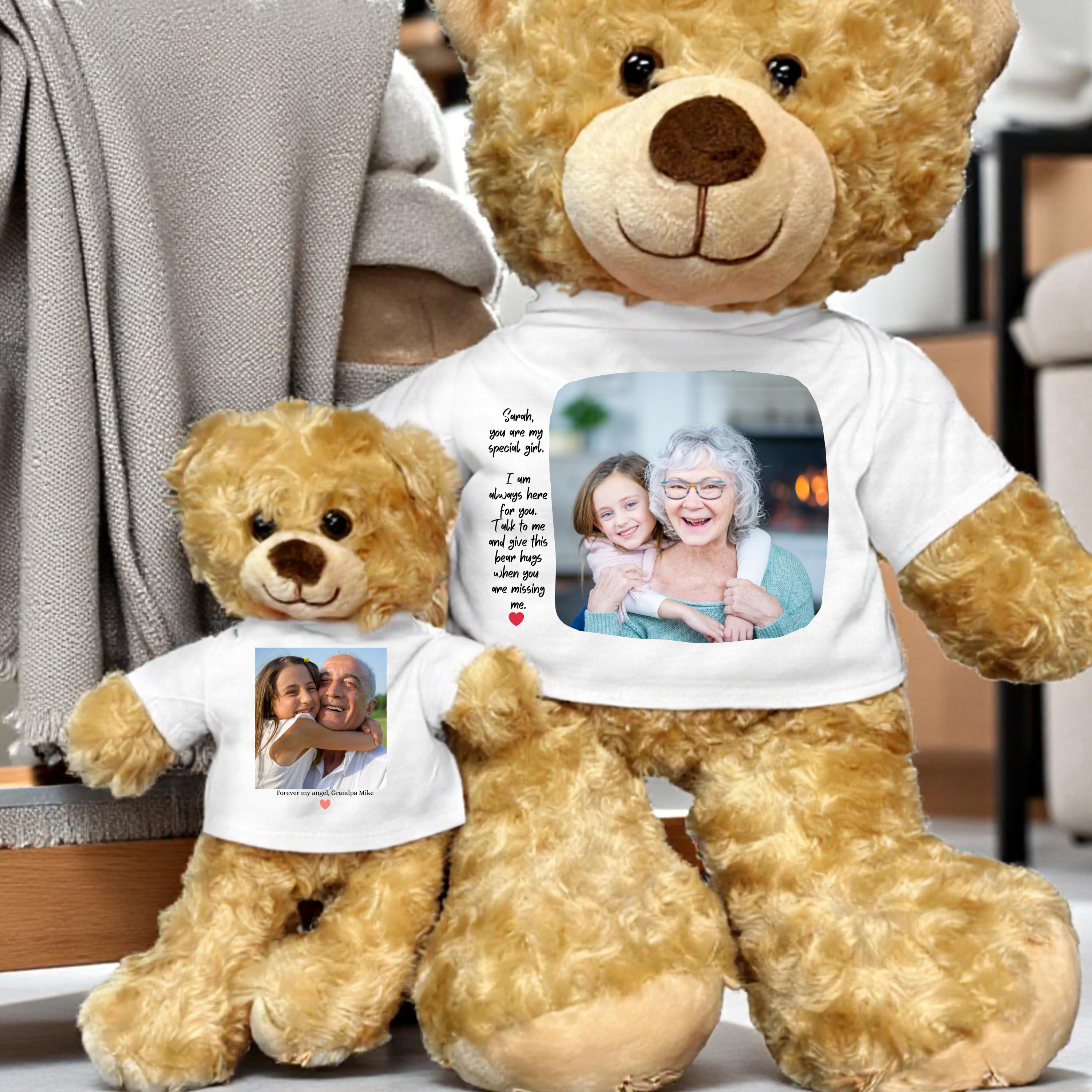 Custom Memory Bear Memorial Gift for Loss of Loved One Teddy Bear With ...