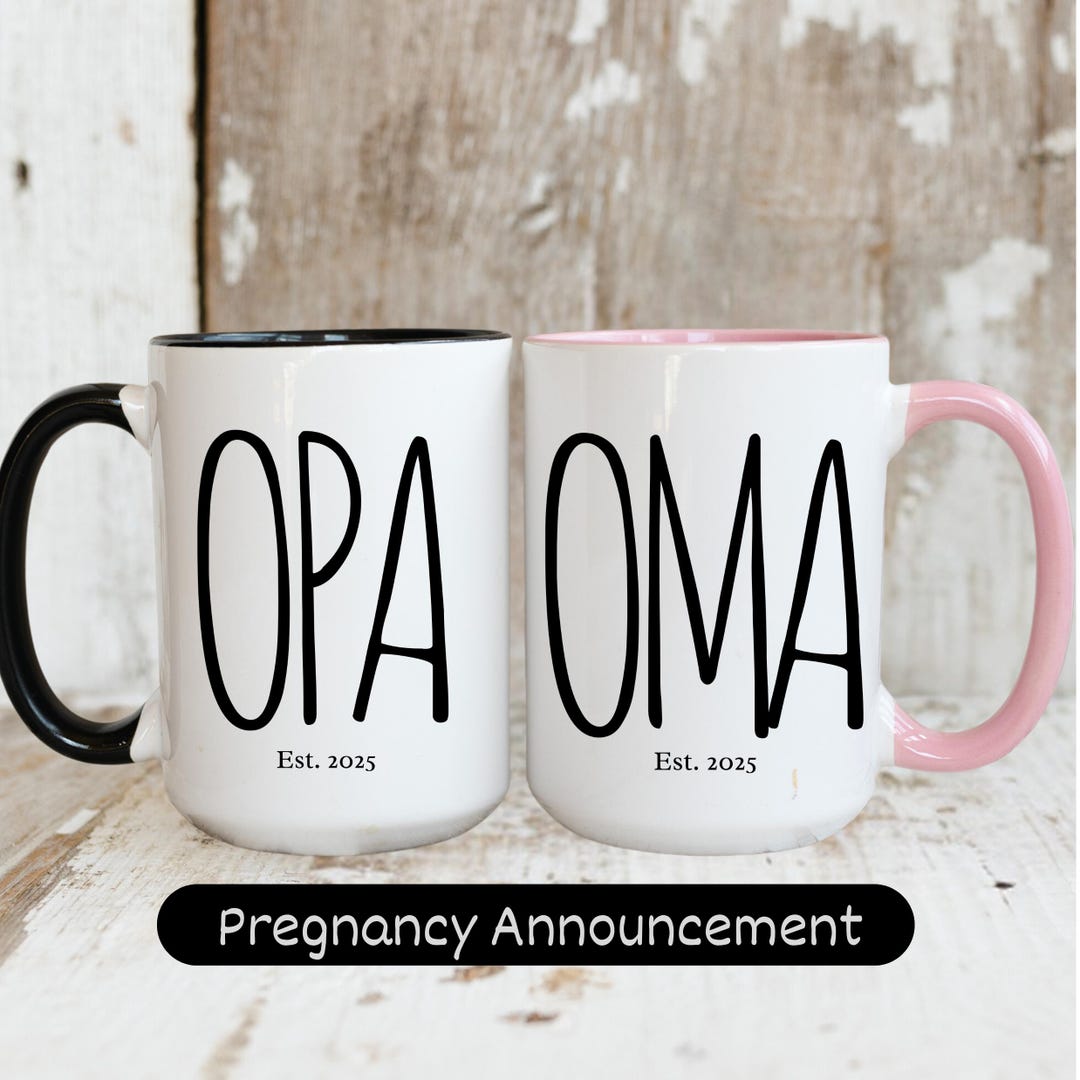 Oma and Opa Baby Announcement Pregnancy Reveal to Oma Gift Opa Gift New ...
