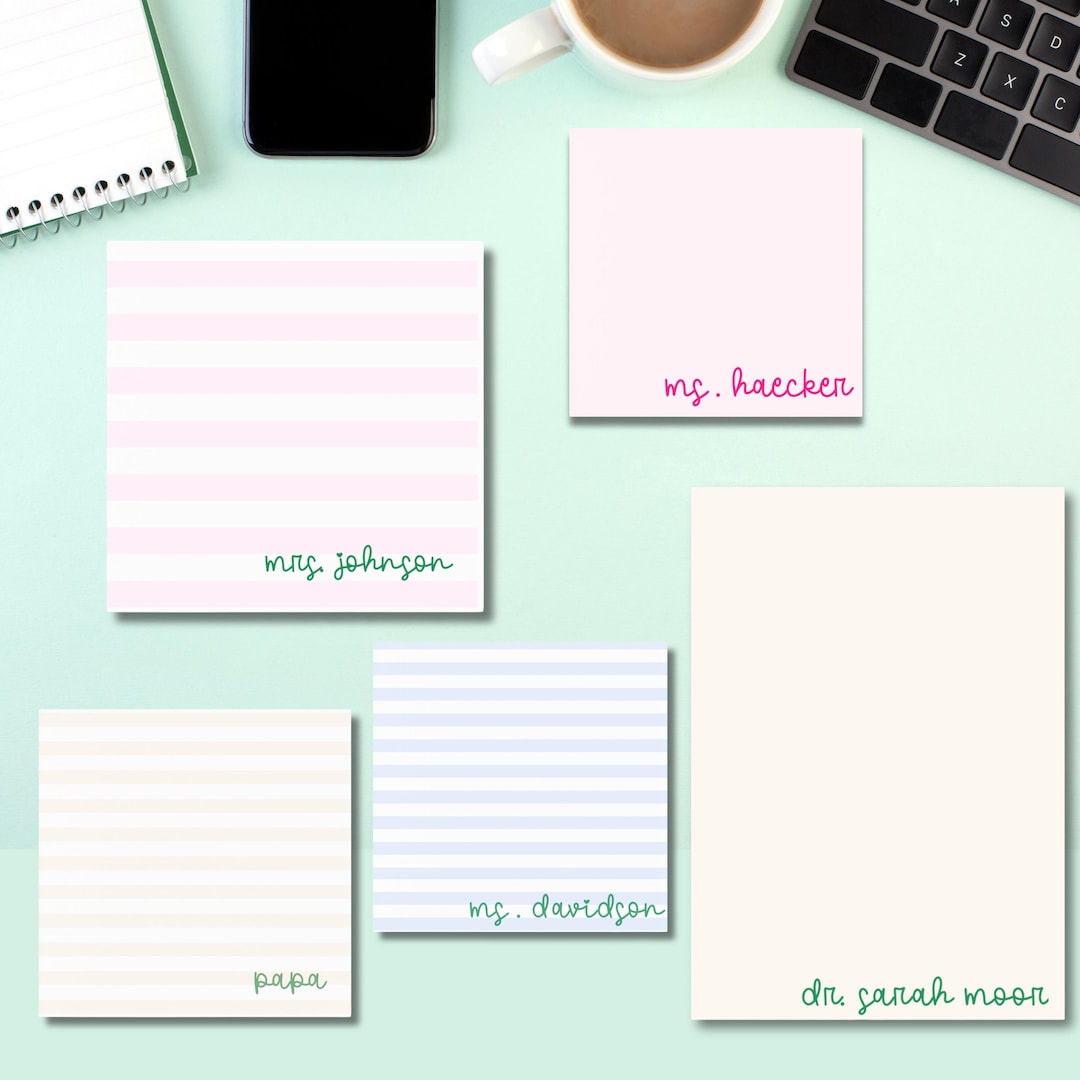 Personalized Sticky Note Teacher Notepad Teacher Sticky Note ...