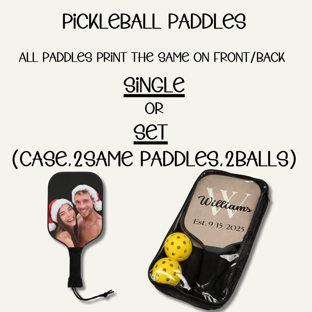 Custom Pickleball Paddle for Couples Custom Paddle for Wedding Gift ...