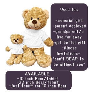 Memory Bear Sympathy Gift Custom Teddy Bear Memorial Gift for Child ...