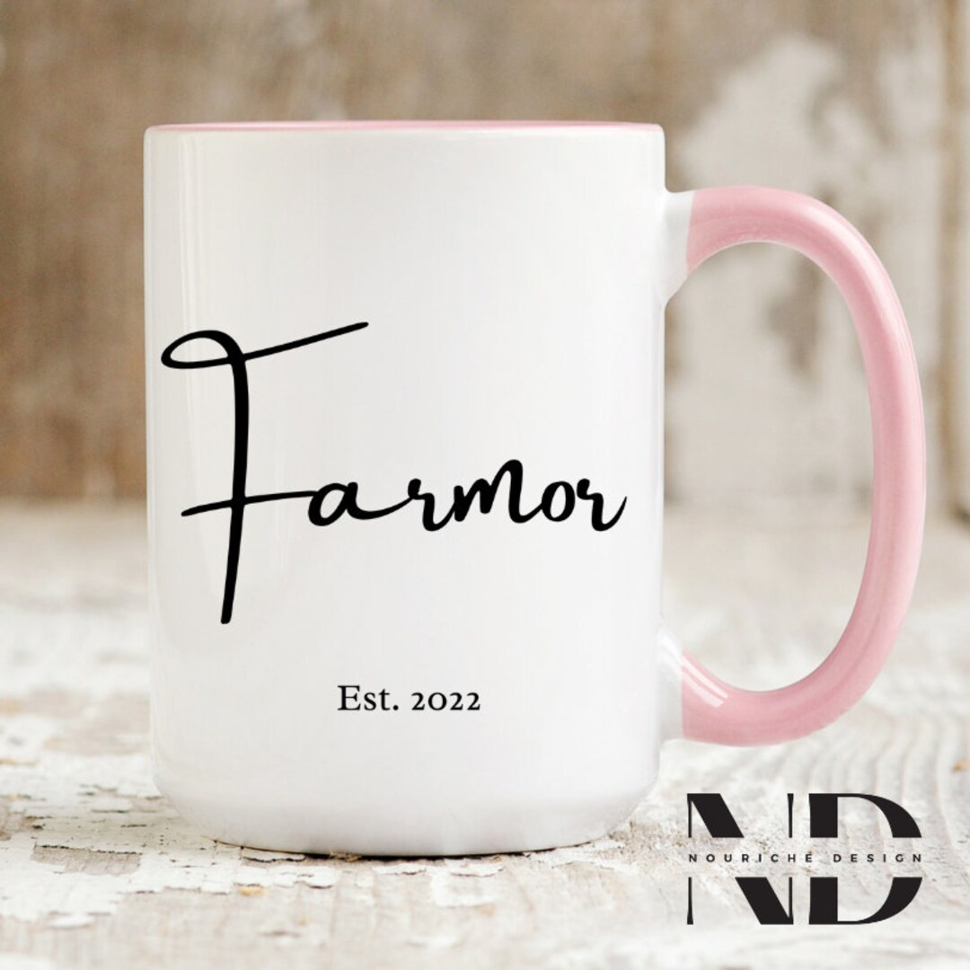 Farmor Gift for Farmor Est 2024 Gift for Grandma Farmor Mug for Danish ...