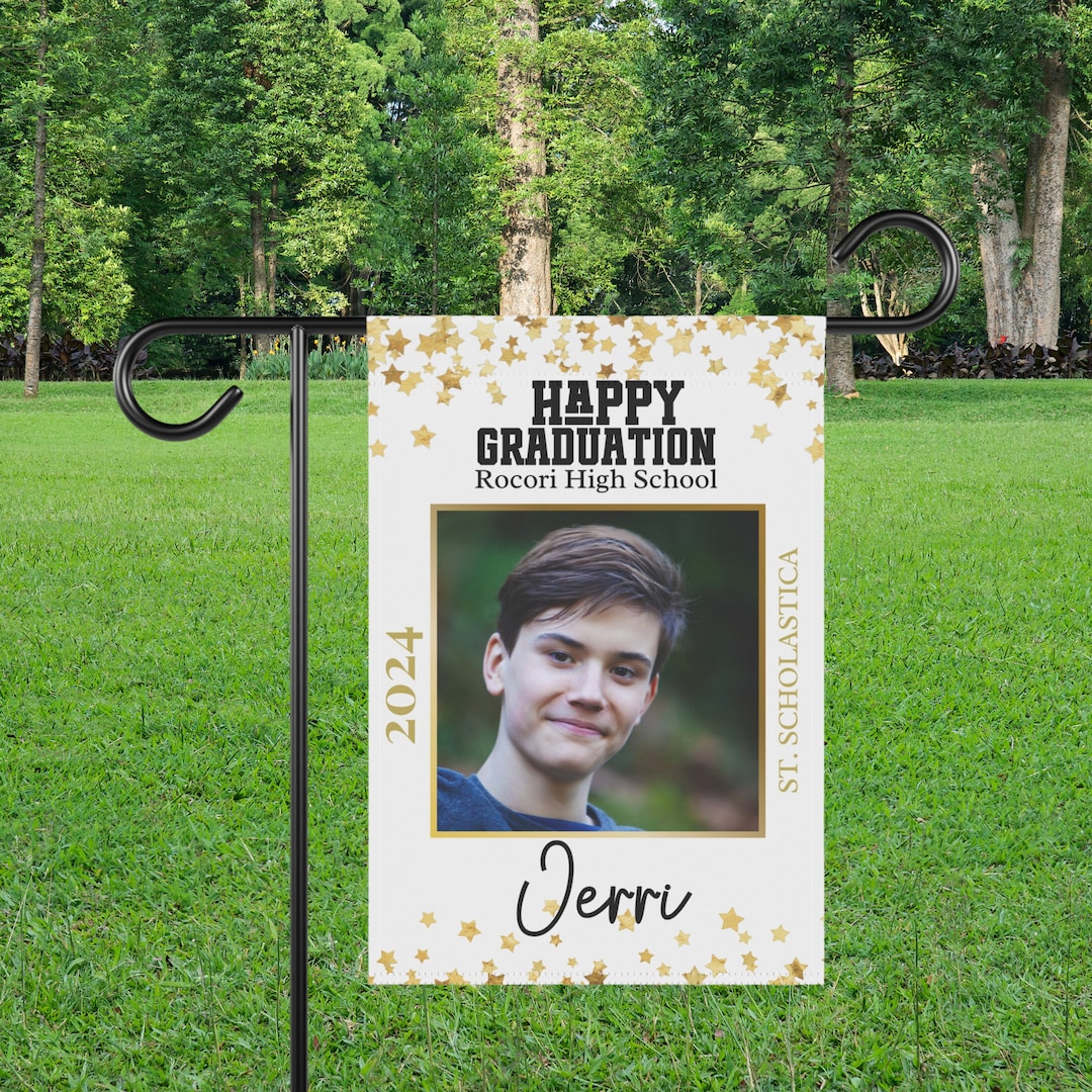 Graduation Flag High School Graduation Banner With Photo Graduation ...
