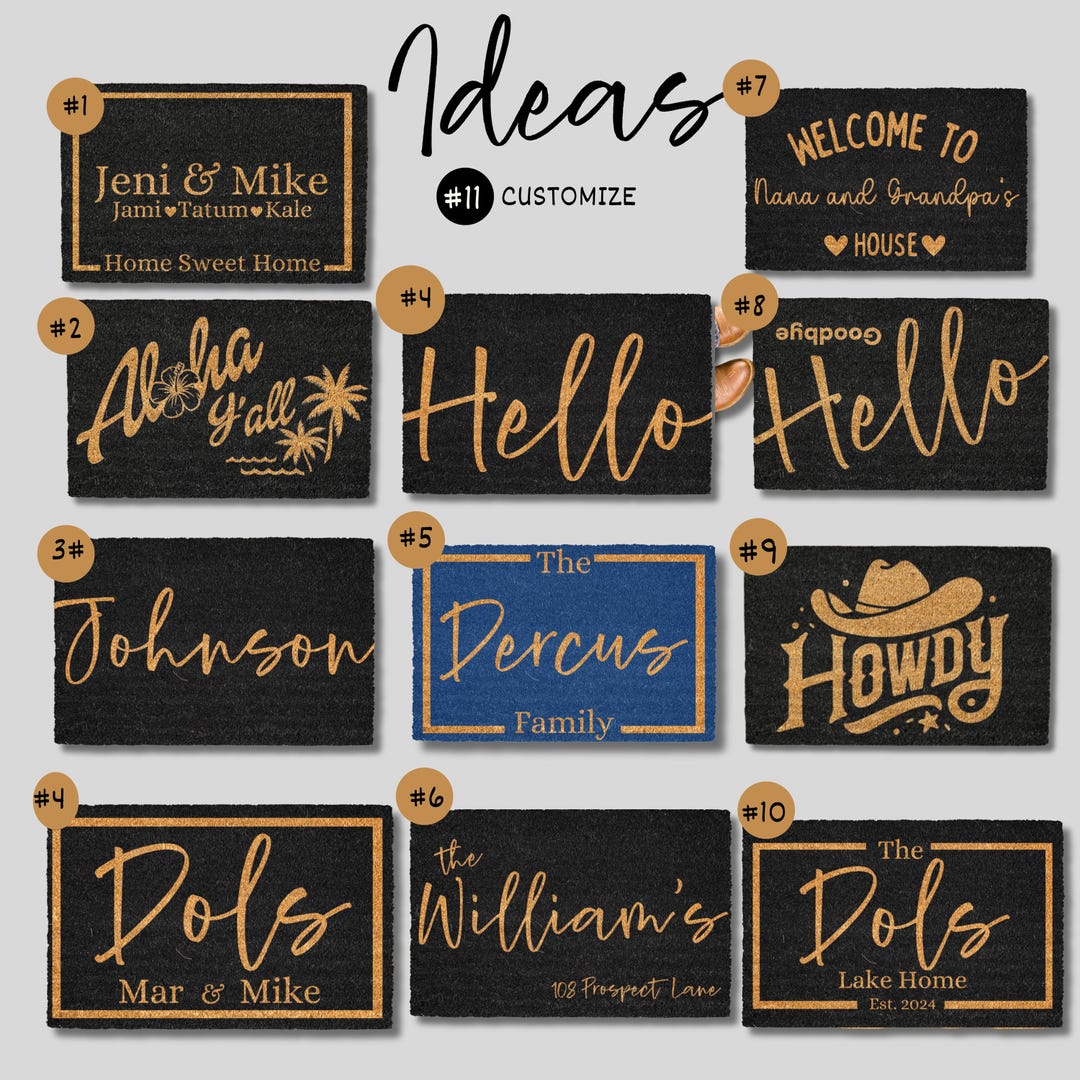 Black Welcome Mat Custom Welcome Black Mat Custom Coir Mat Customized ...