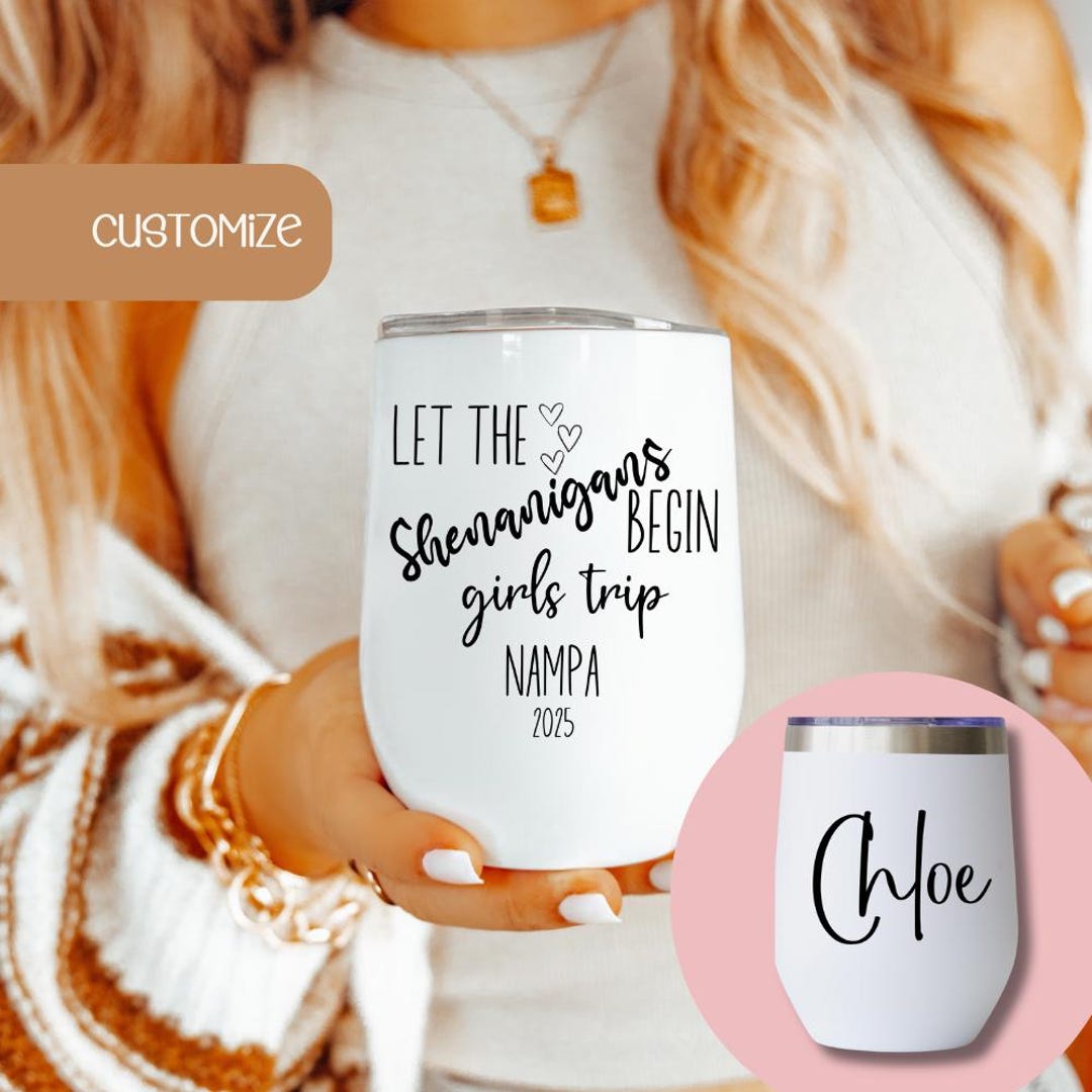 Girls Trip Wine Tumbler Girls Weekend Personalized Custom Wine Tumbler ...
