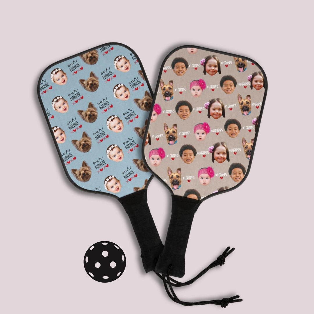 Custom Pickleball Paddle Set Baby Faces Customized Pickle Ball Paddle ...