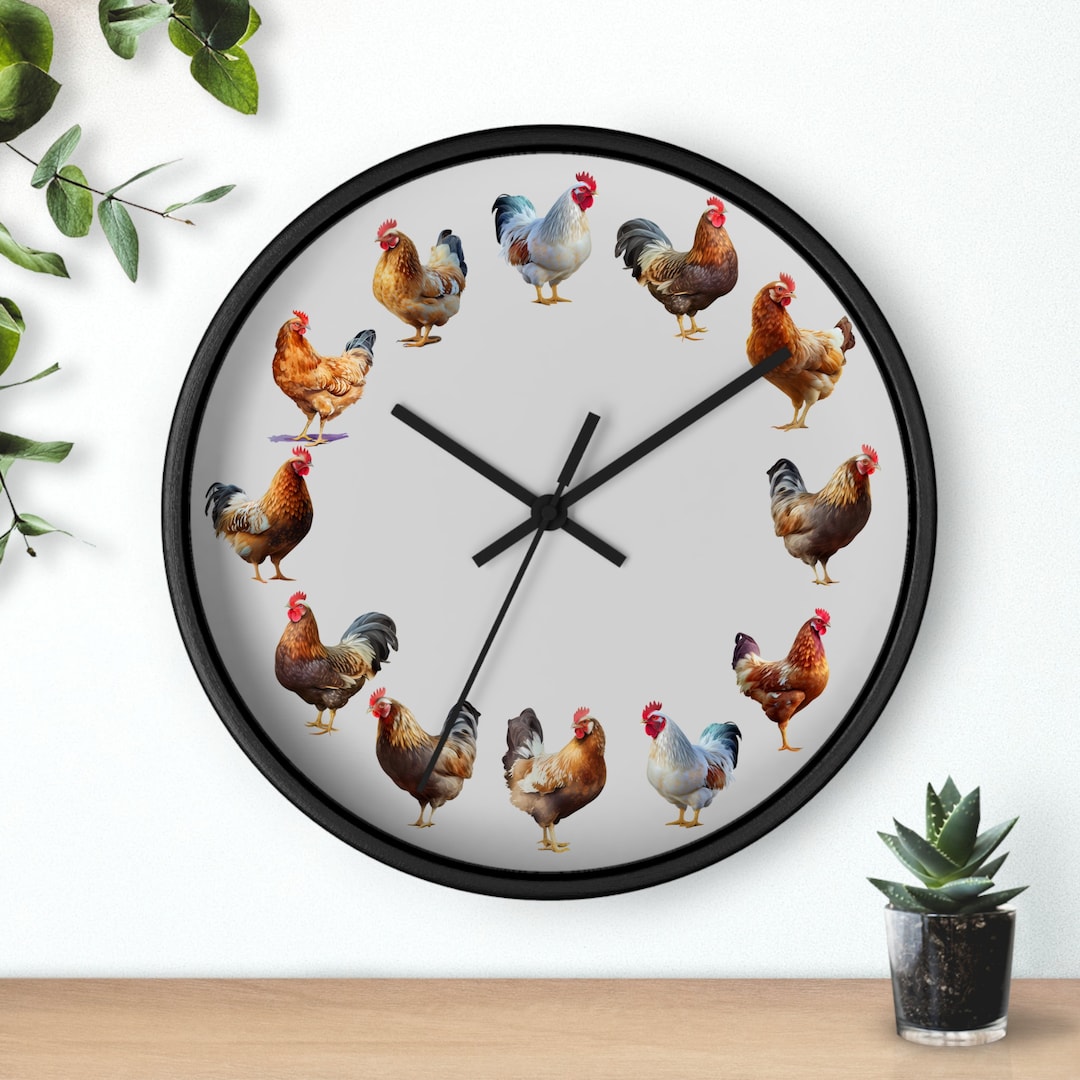Chicken Clock Farmhouse Theme Chicken Coop Farmhouse Decoration Chicken ...