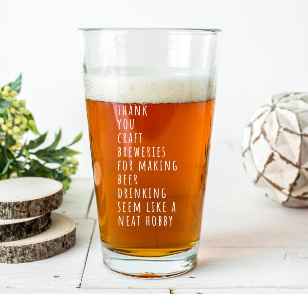 Craft Beer Pint Glass Pint Glass Custom Pint Glass Craft Brew Gift ...