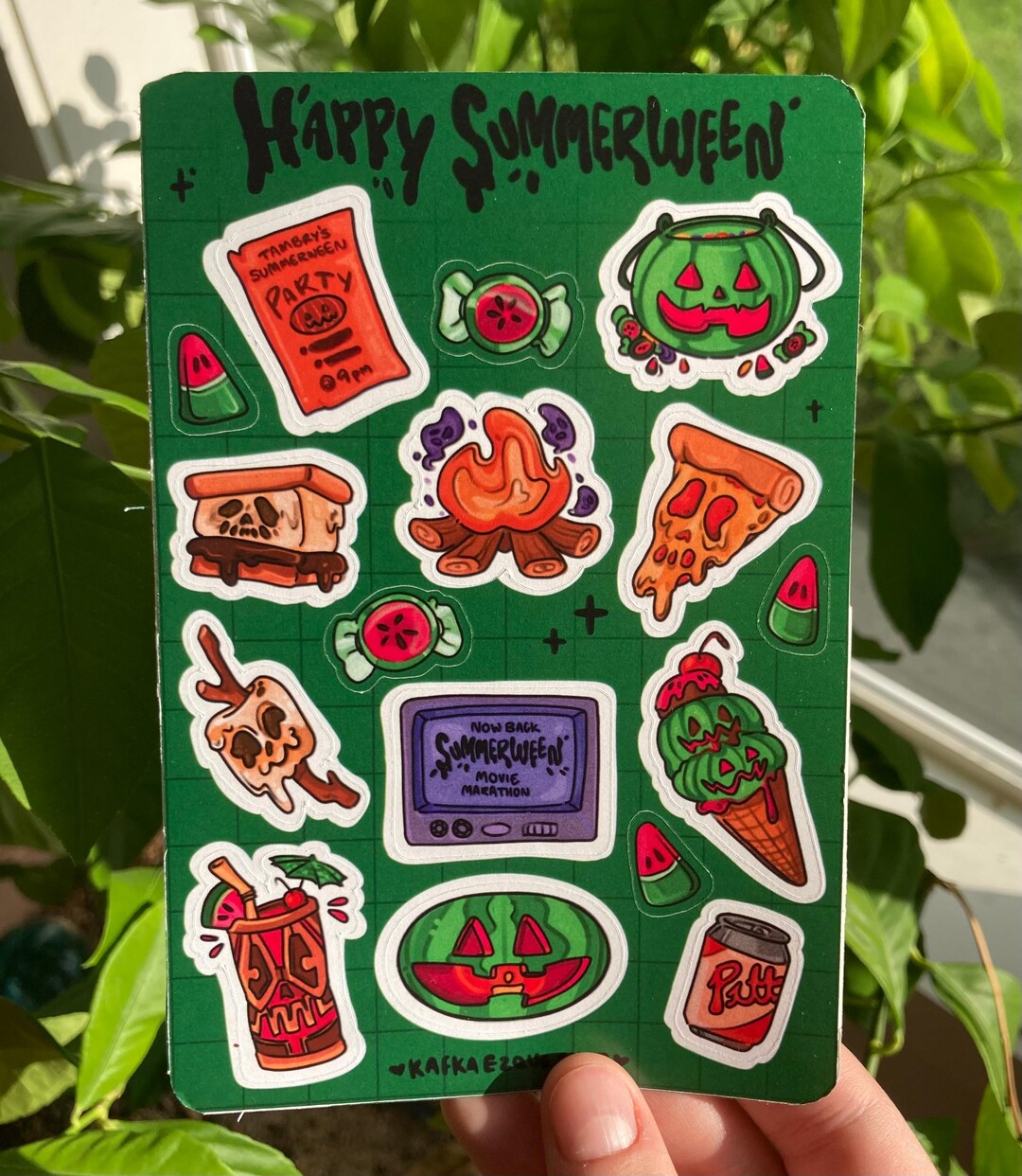 Summerween Watermelon Sticker Sheet, Gravity Falls, Summer, Cartoon ...