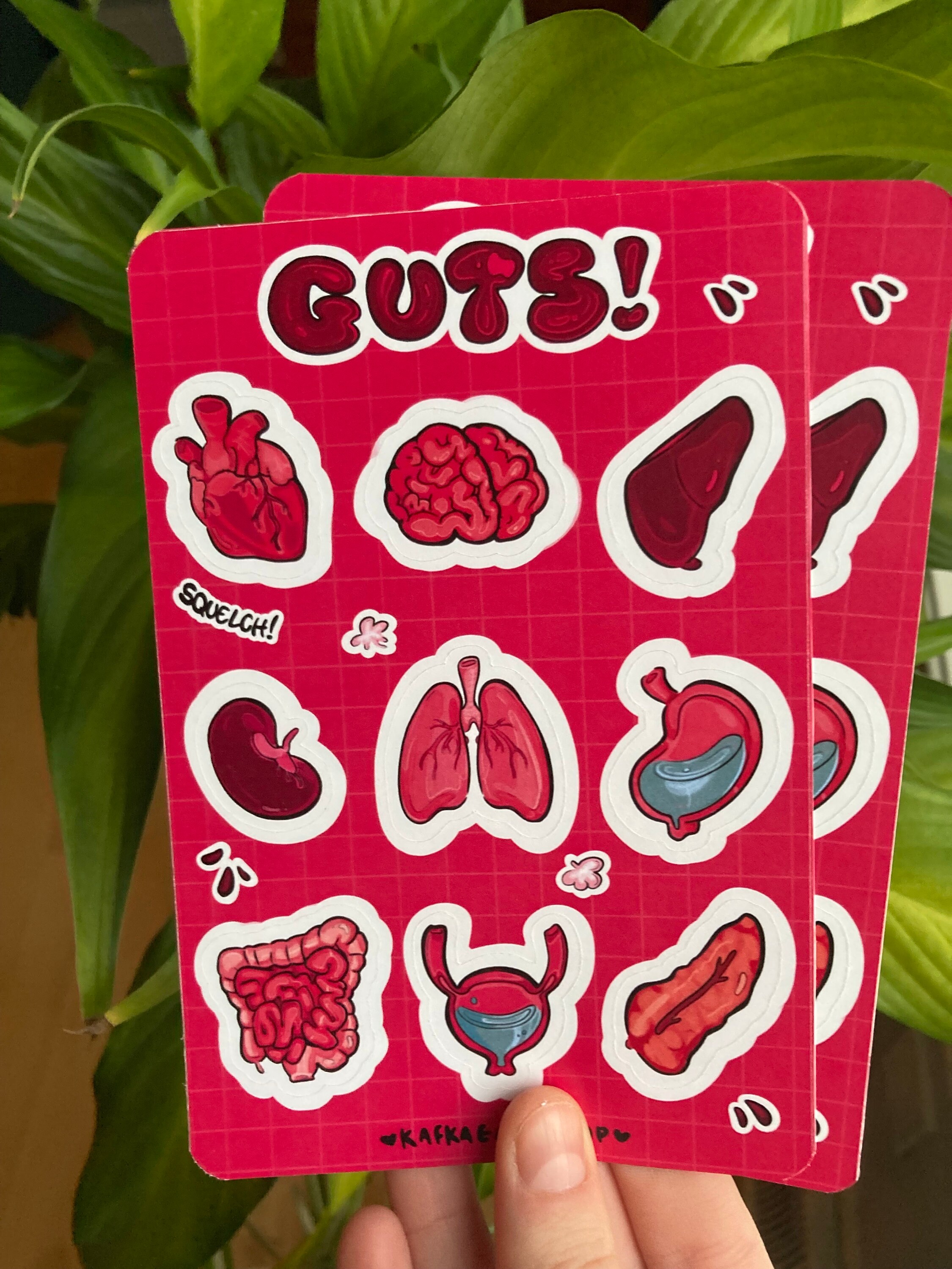 Guts Anatomy Sticker Sheet, Horror, Body Horror, Pink, Science ...