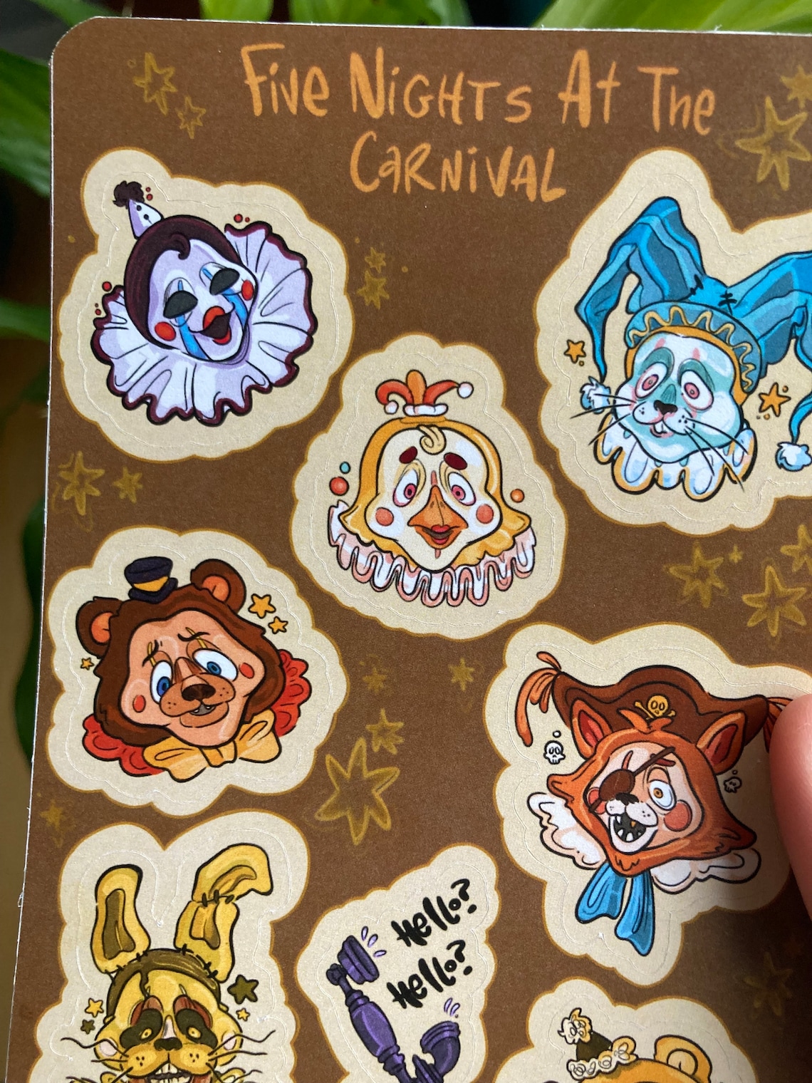 Five Nights at the Carnival (fnaf) Animatronic Clown Sticker Sheet ...