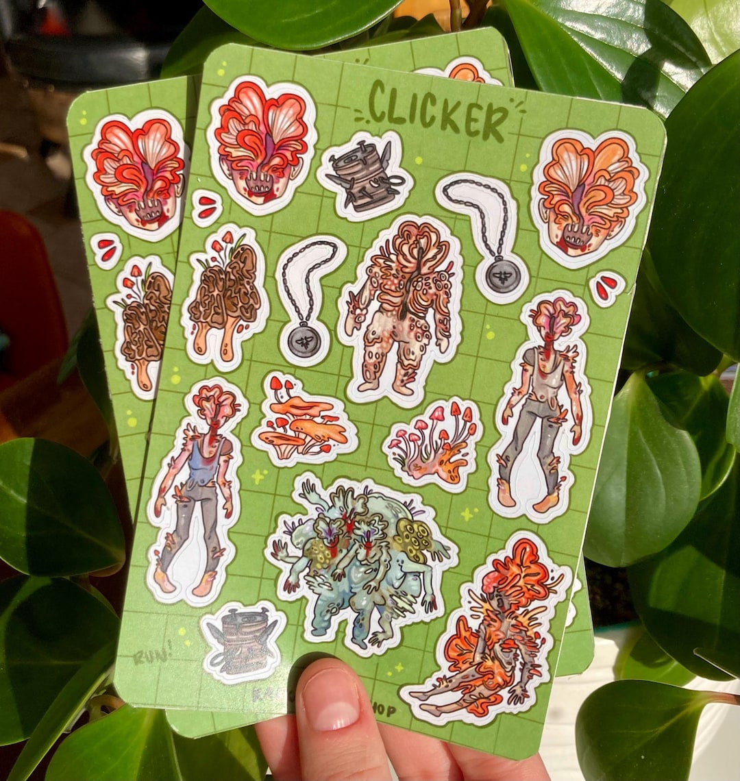 Last of Us Themed Sticker Sheet, Clicker, Video Game, Cordyceps Fungus ...