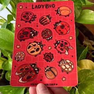 Bug Sticker Sheets Set, Insect, Beetle, Bug Art, Isopod, Ladybug, Moth ...