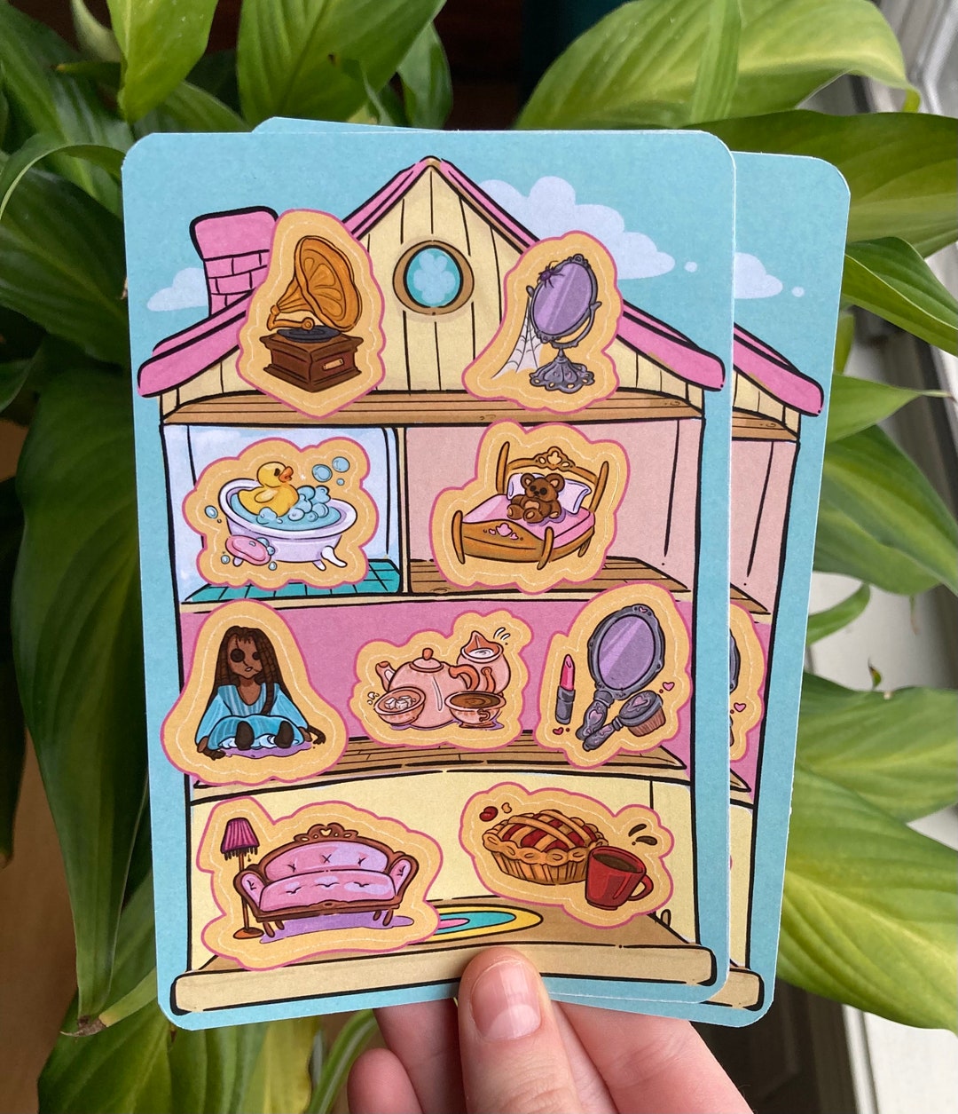 Retro Haunted Dollhouse Sticker Sheet, Nostalgia, Kewpie, Play Time ...