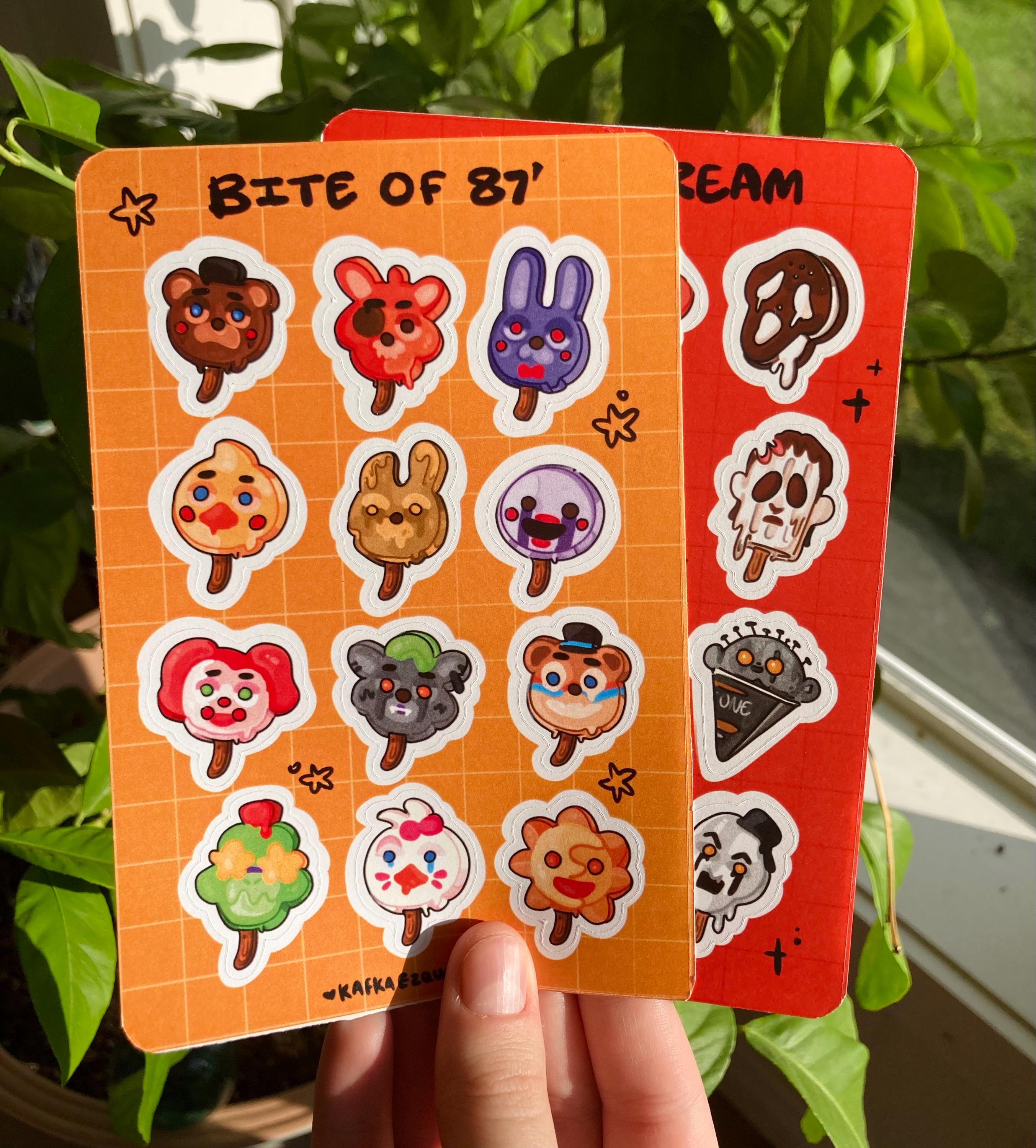 Bite of 87 (FNAF) Ugly Popsicle Sticker Sheet, 80's, Animatronic, Video ...