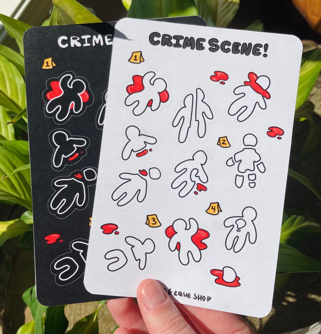 True Crime Cut-out Sticker Sheet, Murder Scene, Serial Killer ...