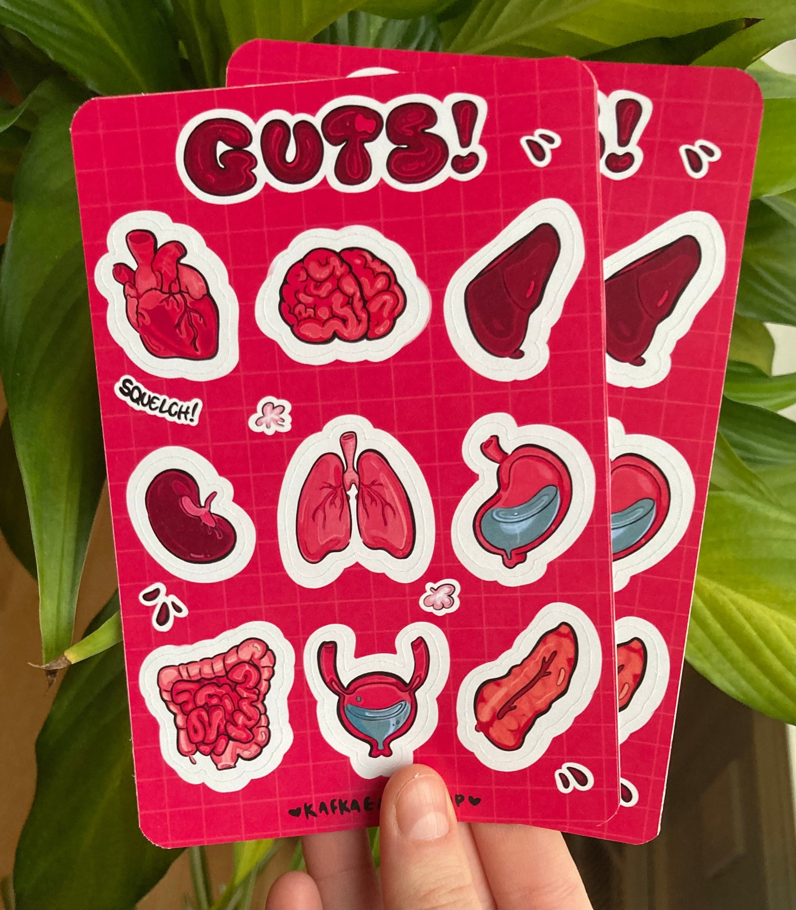 Guts Anatomy Sticker Sheet, Horror, Body Horror, Pink, Science ...