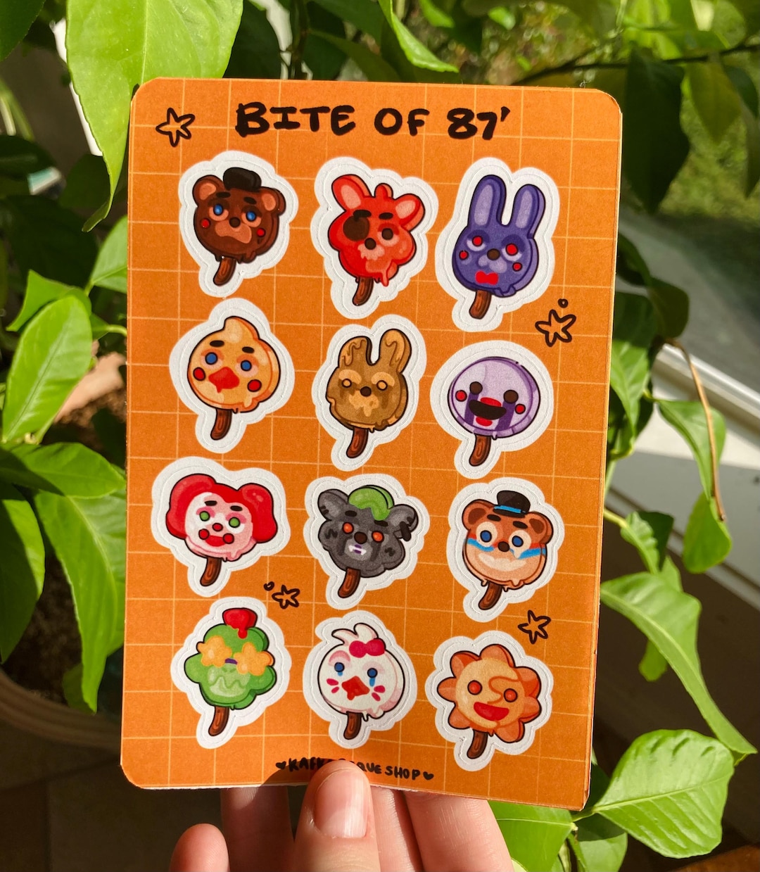 Bite of 87 (FNAF) Ugly Popsicle Sticker Sheet, 80's, Animatronic, Video ...