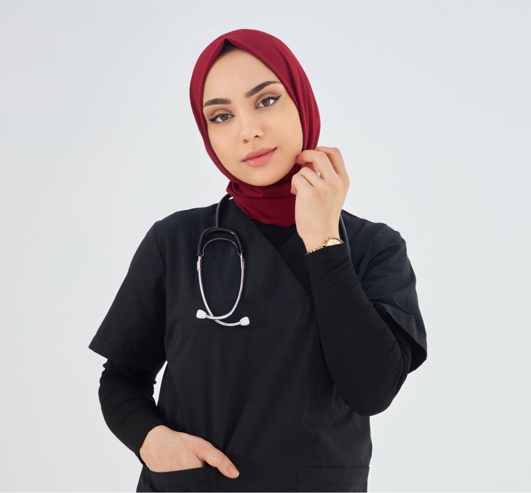 RUZGAR Active Hijab With Earphones & Stethoscope Entry/ Medical Hijab ...