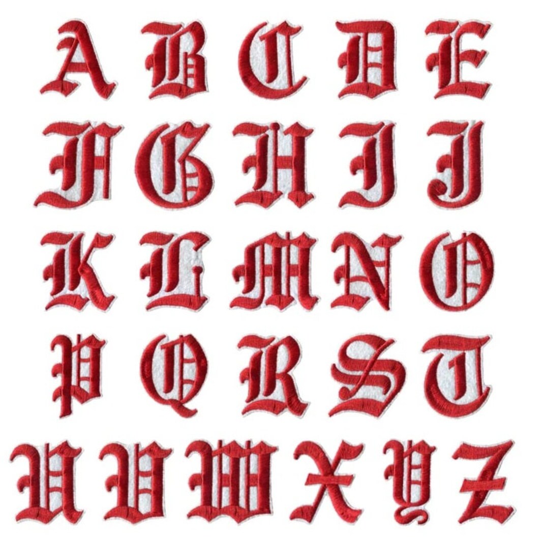 Old English Medieval Letter Patch Patches Iron on Alphabet Embroidery ...