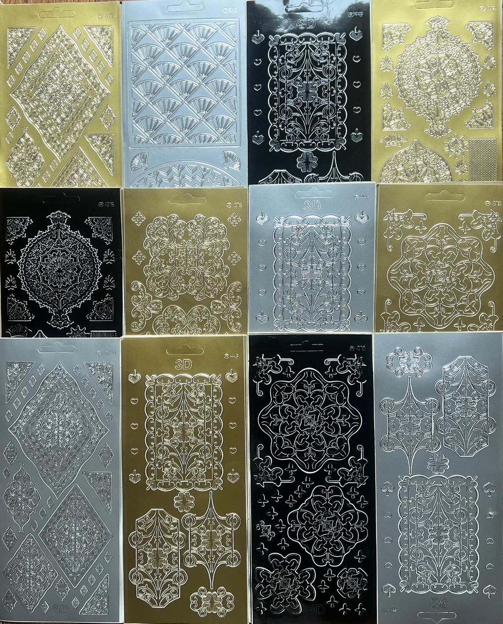 Borders Corners Peel off Outline Stickers Cards Craft Ornament Pattern ...