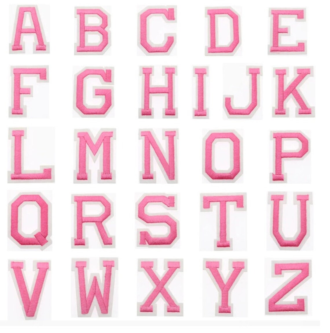 A-Z Pink Letter Patch Patches Iron or Sew on Alphabet - Etsy