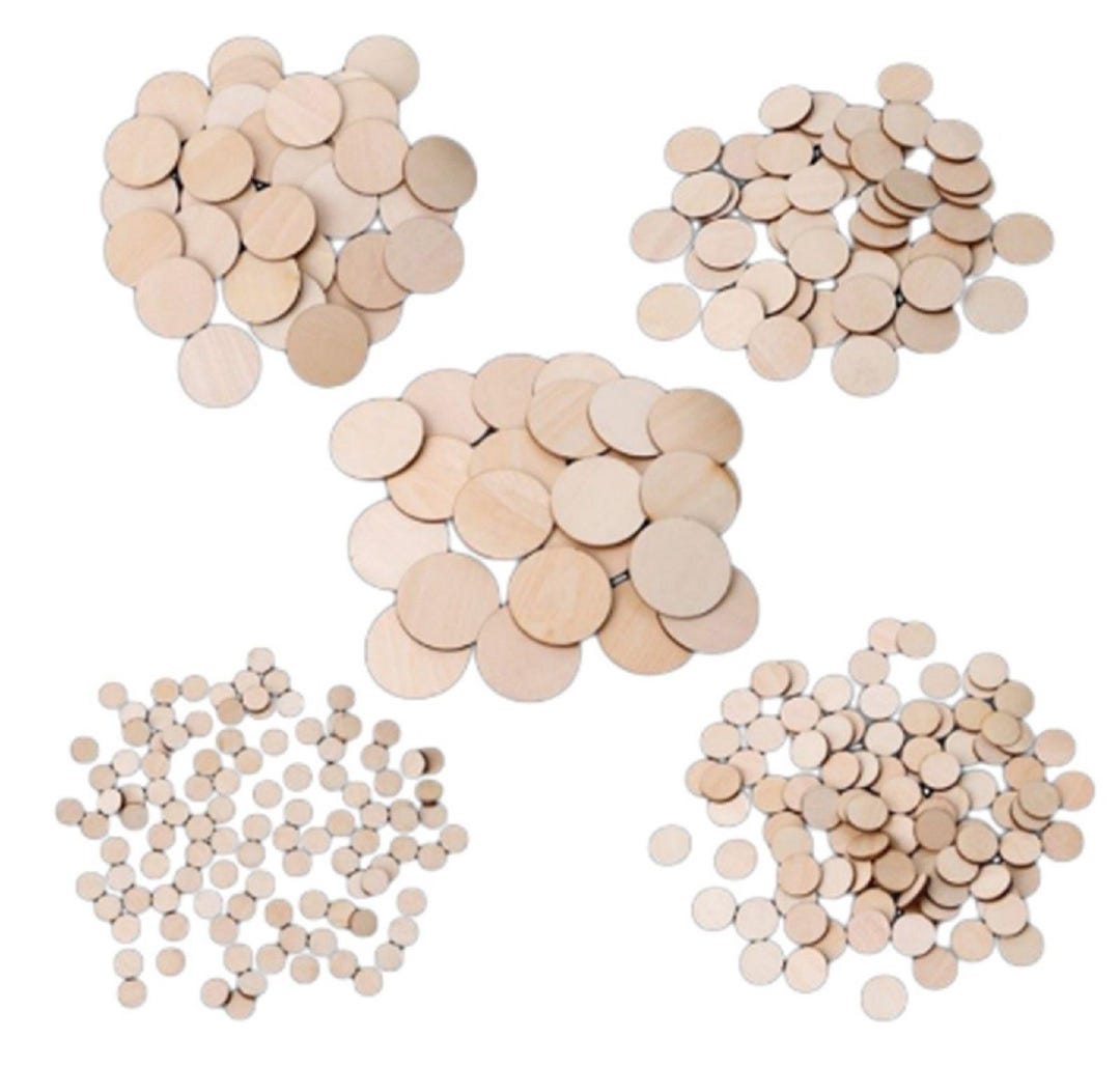 Wooden Circle Disk Shape Craft Wood Disc Round Tag Embellishments ...