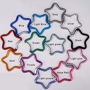 Star Shaped Carabiner Spring Clip Clasp Snap Hook Keyring Craft Toy ...