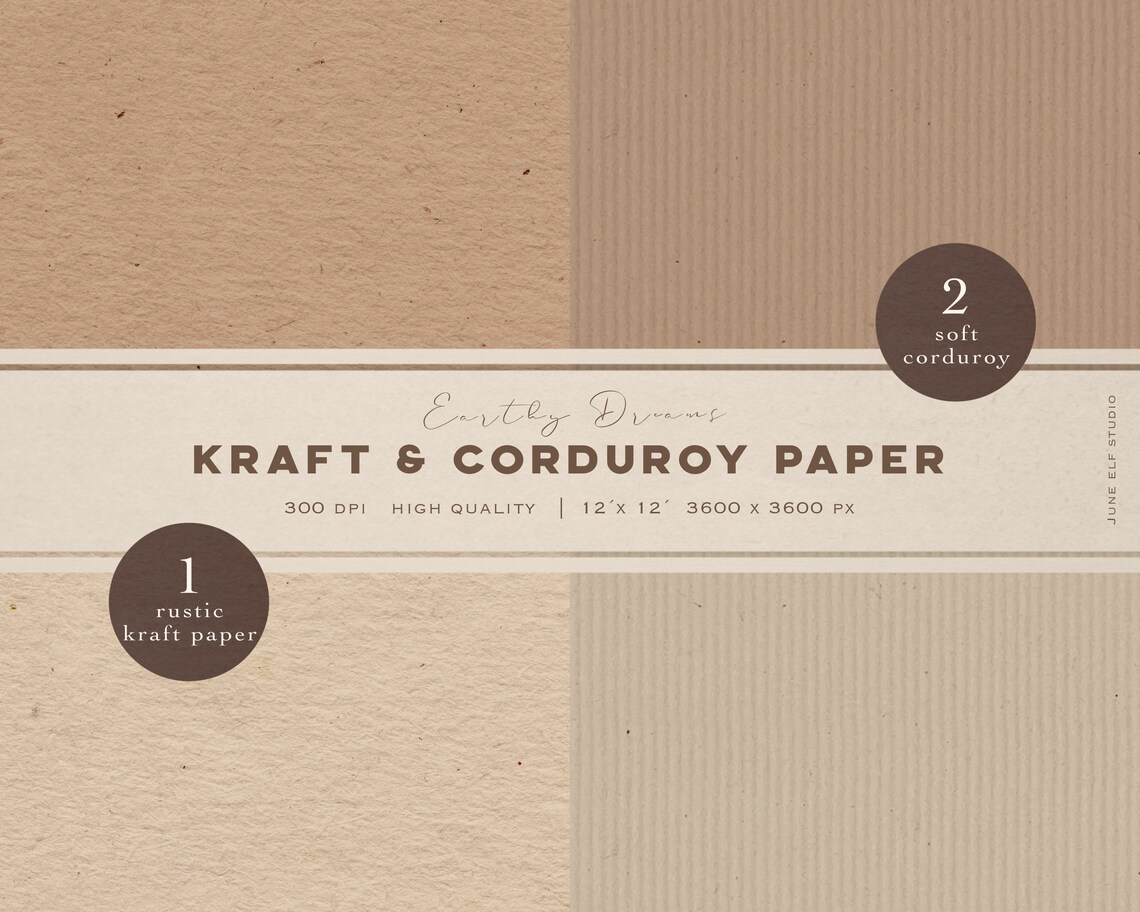 Kraft Digital Paper – Corduroy Seamless Digital Textures – Neutrals ...