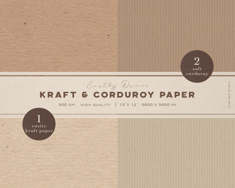 Kraft Digital Paper – Corduroy Seamless Digital Textures – Neutrals ...