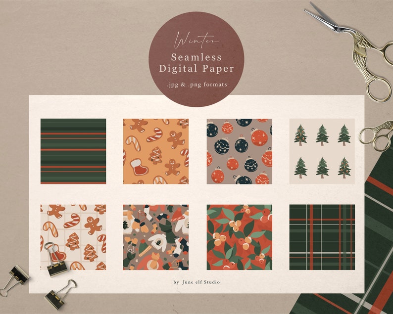 Seamless Christmas Pattern – Christmas Digital Paper – Holiday ...