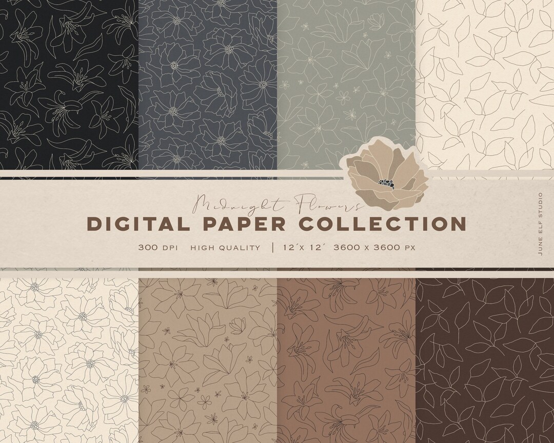 Floral Doodles Digital Paper – Flower Seamless Patterns – Seamless ...