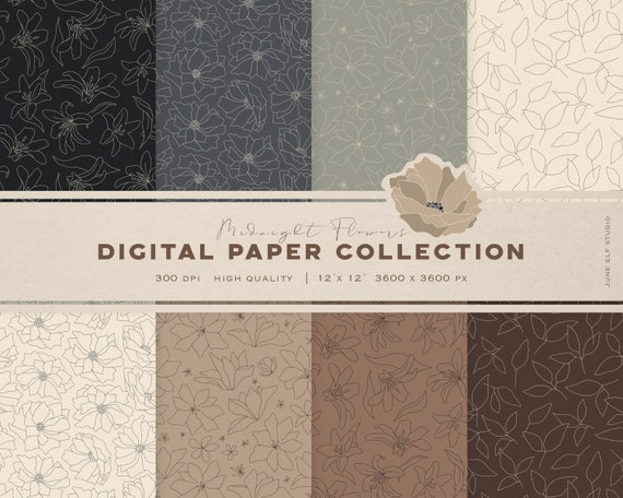 Floral Doodles Digital Paper Flower Seamless Patterns | Etsy