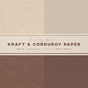 Kraft Digital Paper – Corduroy Seamless Digital Textures – Neutrals ...