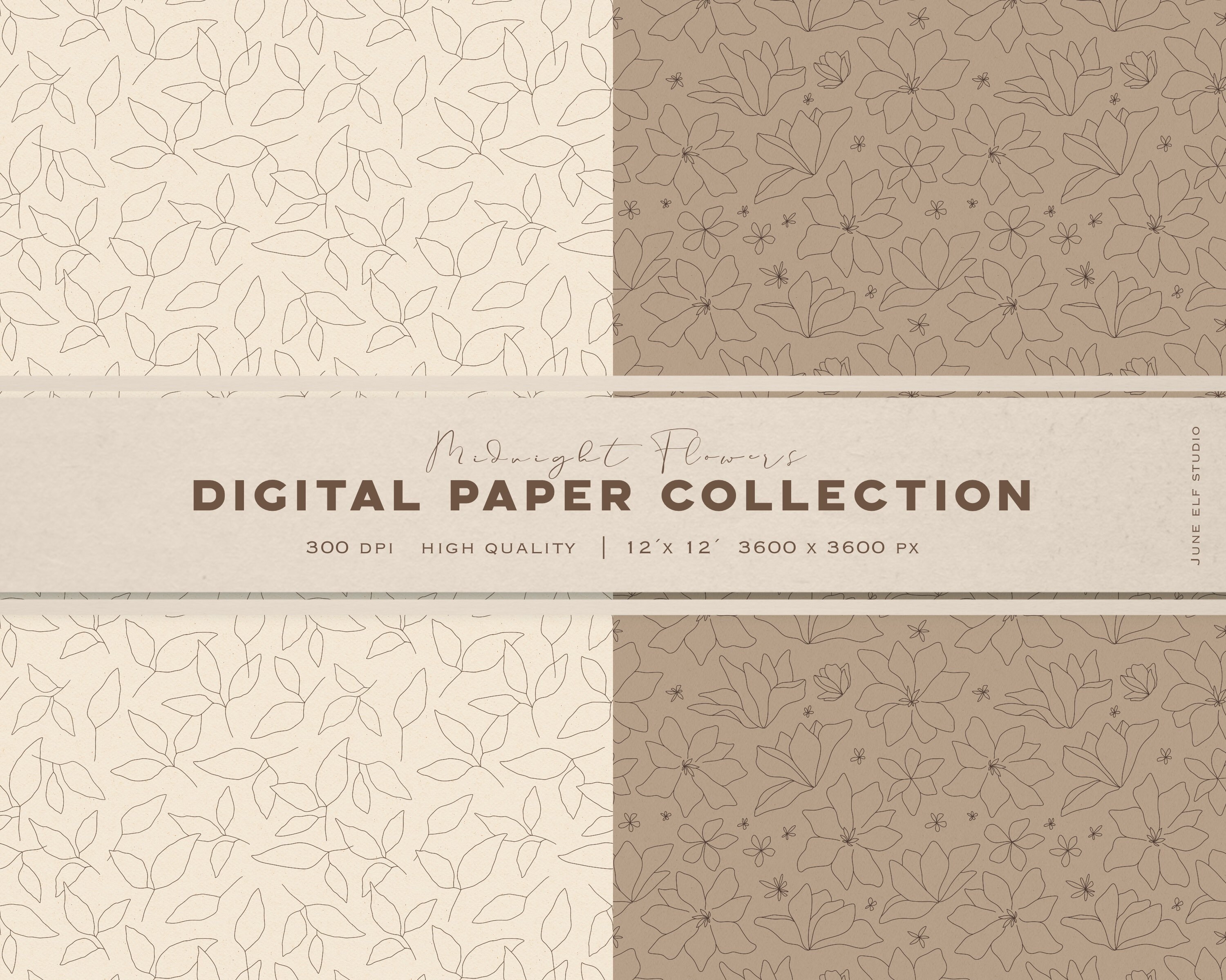 Floral Doodles Digital Paper – Flower Seamless Patterns – Seamless ...