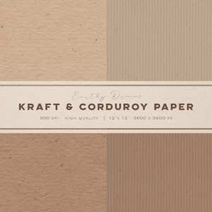Kraft Digital Paper – Corduroy Seamless Digital Textures – Neutrals ...