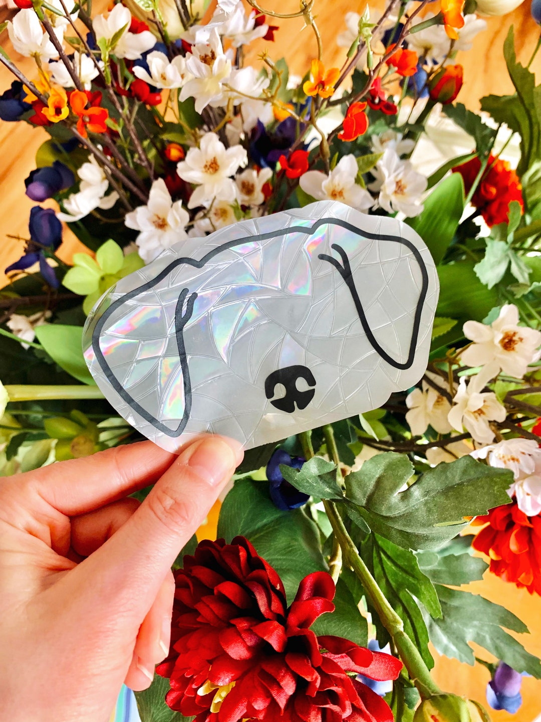 Dog Suncatcher Window Cling, Dog With Ears Down, Window Prism, Window ...