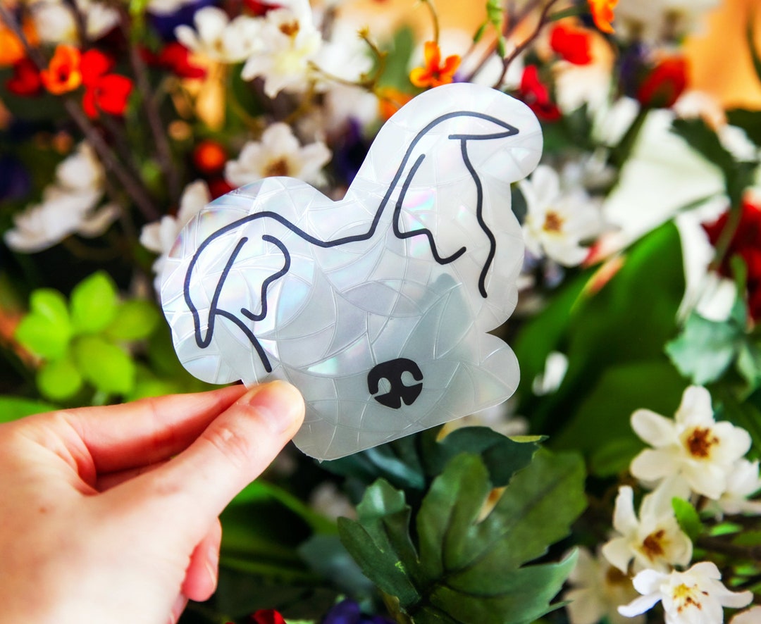 Dog Suncatcher Window Cling, Dog With Ear Raised, Window Prism, Window ...