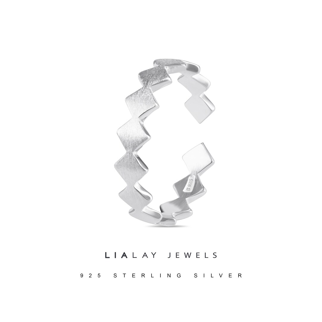 Silver Rhombus Ring, Diamond Shape Ring, Adjustable Ring, Geometry Ring ...