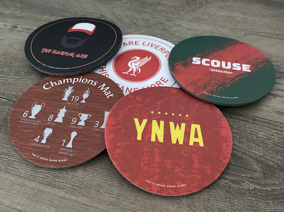 Liverpool FC Drinks/beer Mats Pack of 5 Waterproof & Non Slip - Etsy