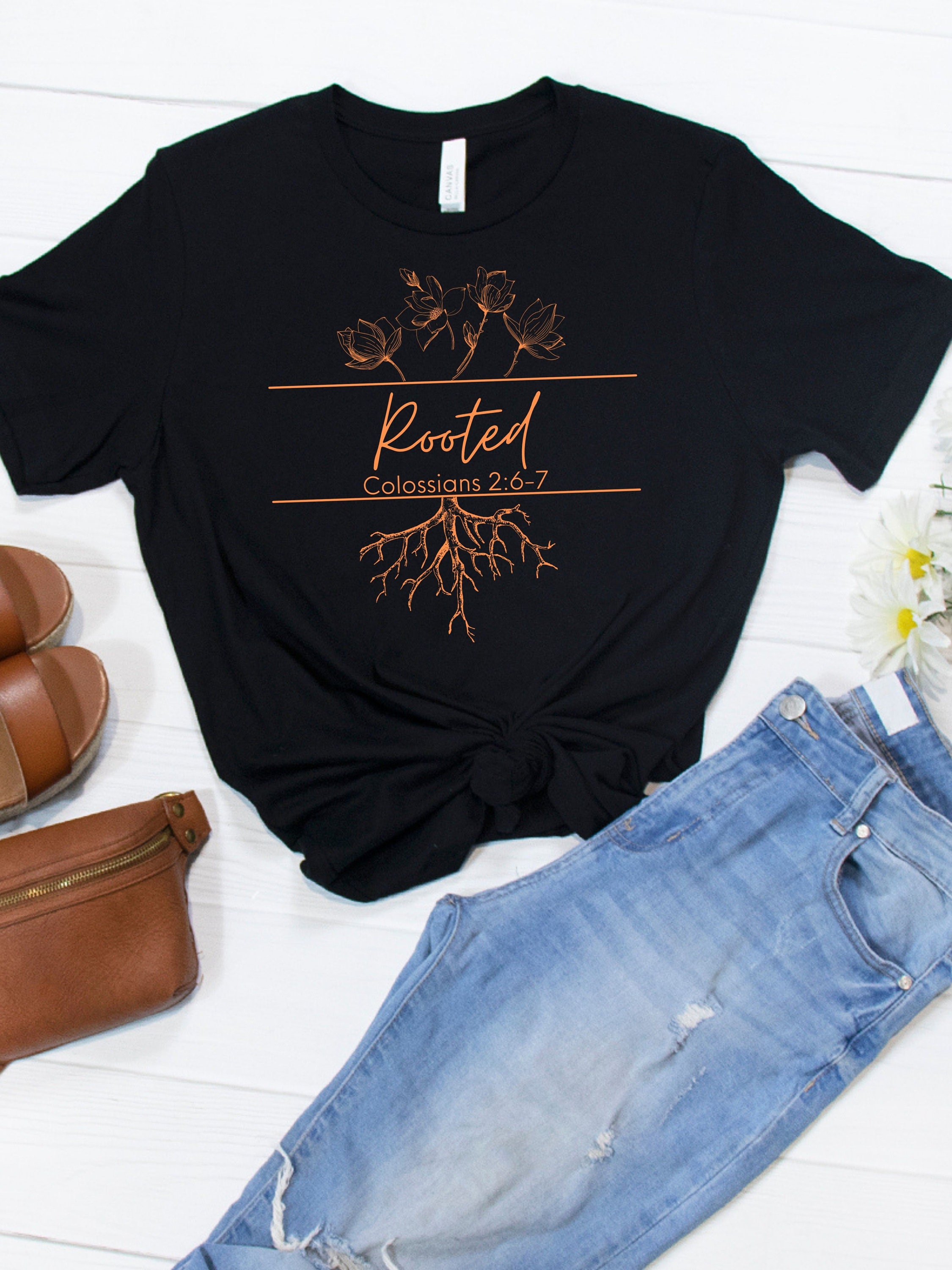 Rooted Wildflower T-shirt: Christian Bella Canvas Apparel - Etsy