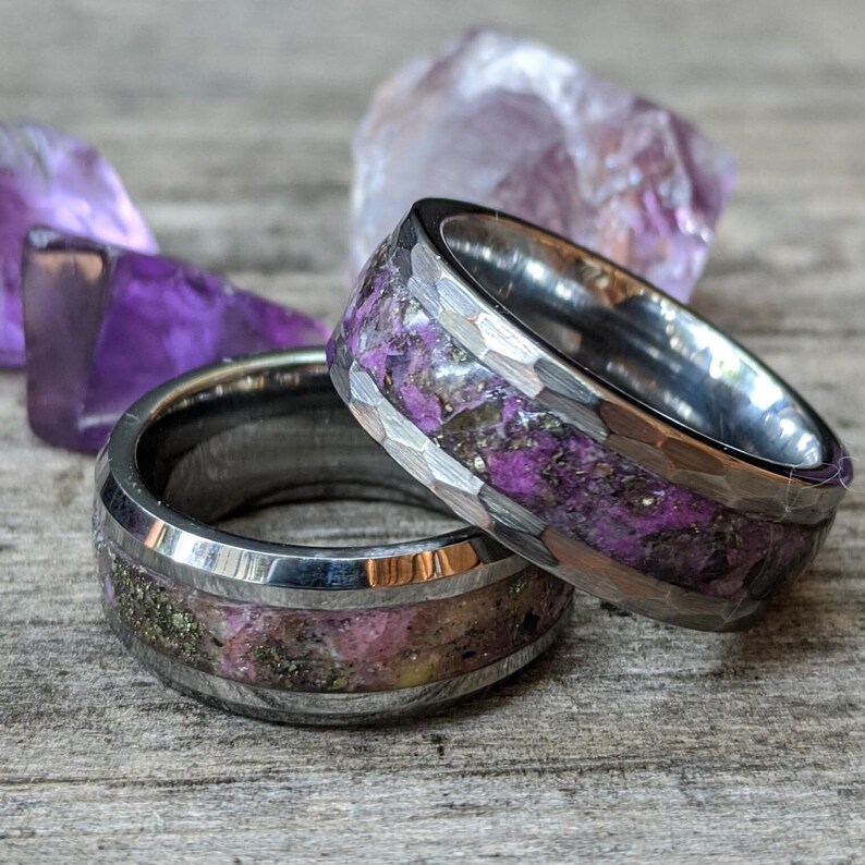 Peace and Calm Ring Amethyst Inlay - Etsy