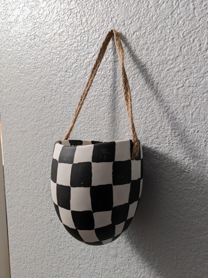 Checker Pattern Wall Planter - Etsy