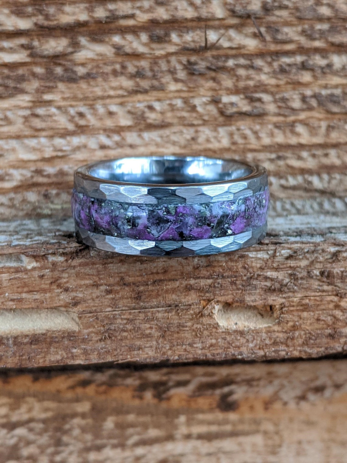 Peace and Calm Ring Amethyst Inlay - Etsy