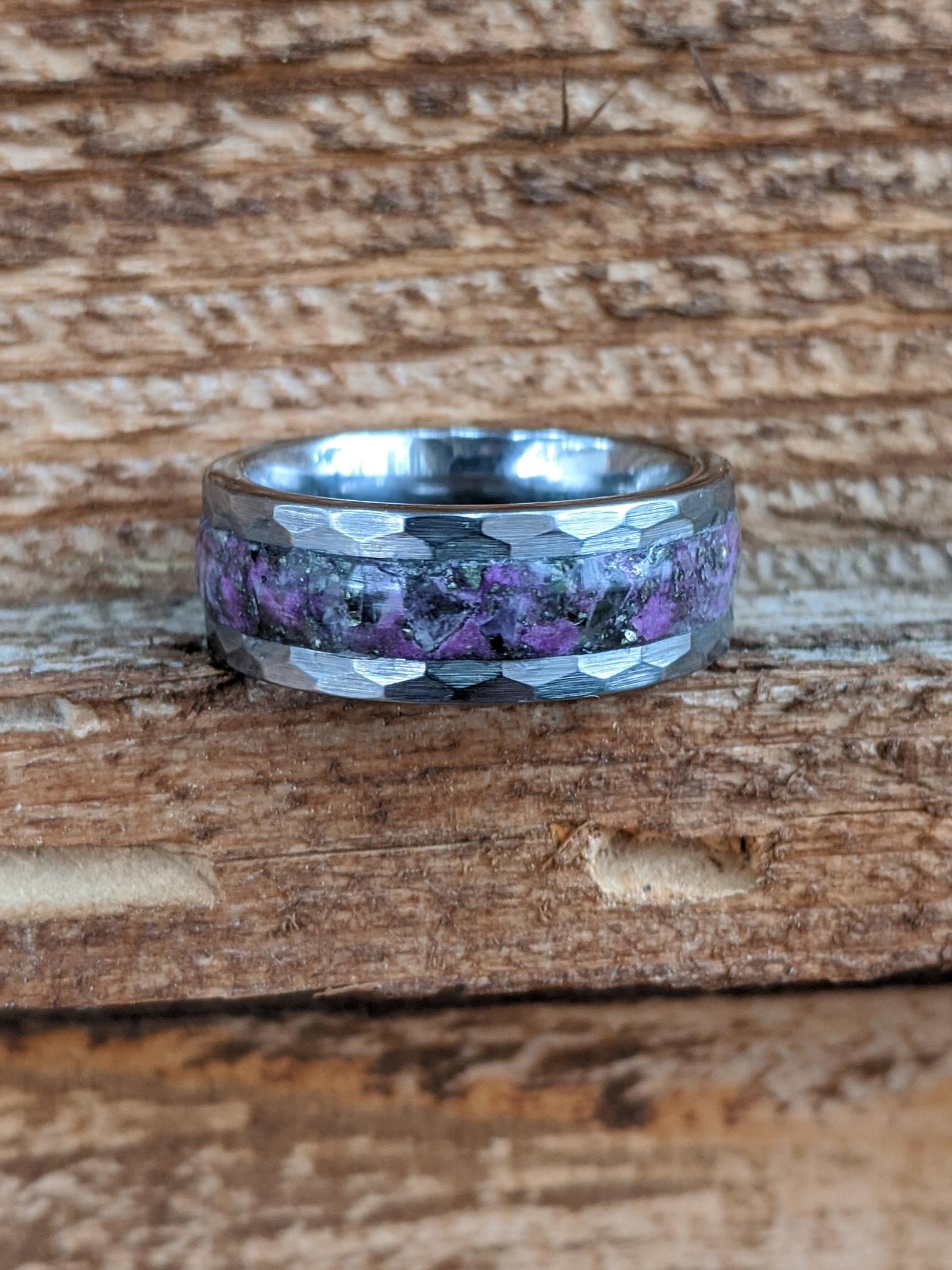 Peace and Calm Ring Amethyst Inlay - Etsy